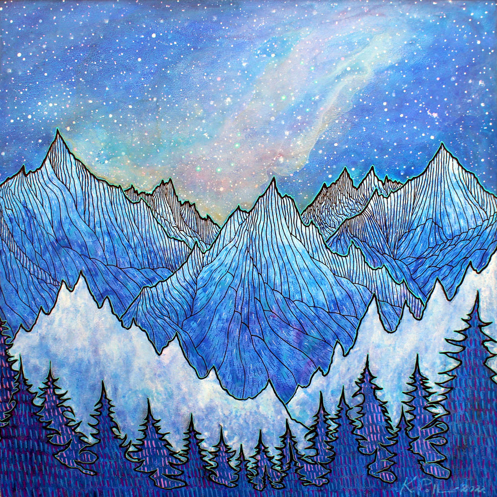 Celestial Night Print (12″x12″ on 13″x13″ paper) - Kasia Polkowska